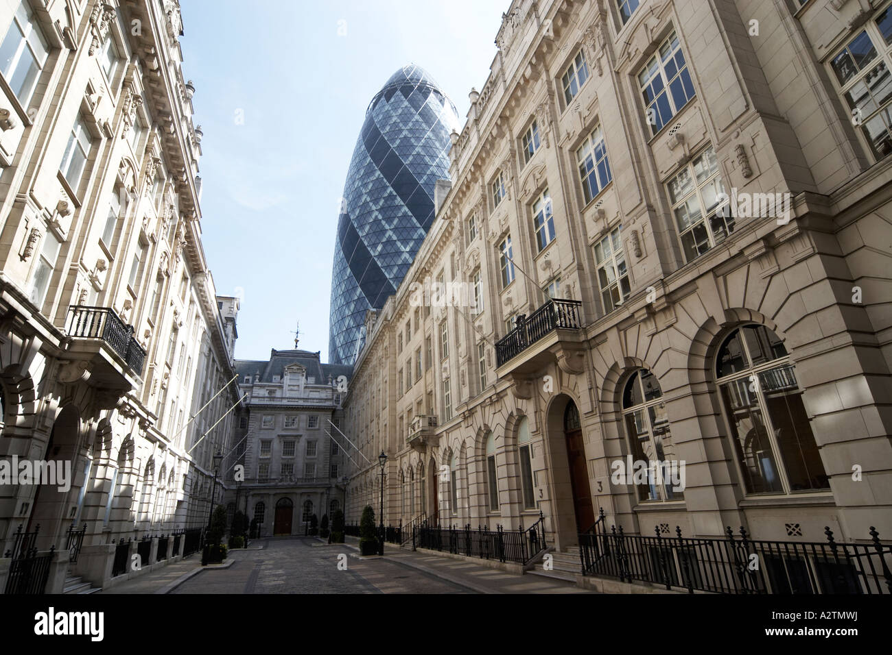 Classical St Helen s Place with the Gherkin tall skyscraper commercial ...