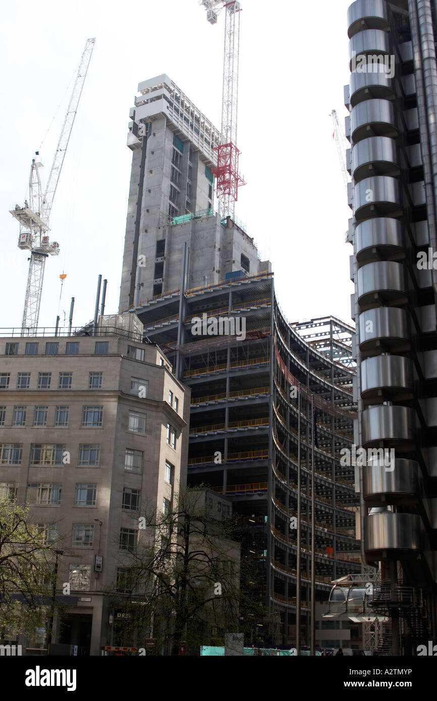 Construction site of Willis building with cranes City of London EC3 ...