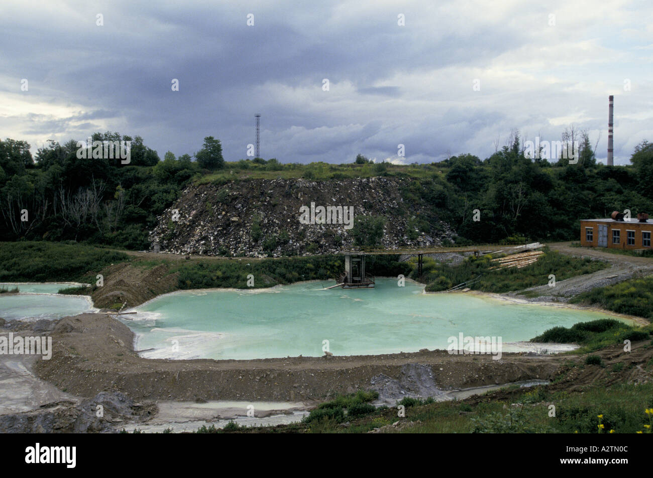 radioactive lakes from former uranium plant estonia Stock Photo - Alamy