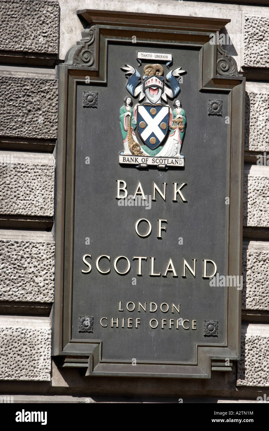 Bank of scotland london chief office sign signage hi-res stock ...