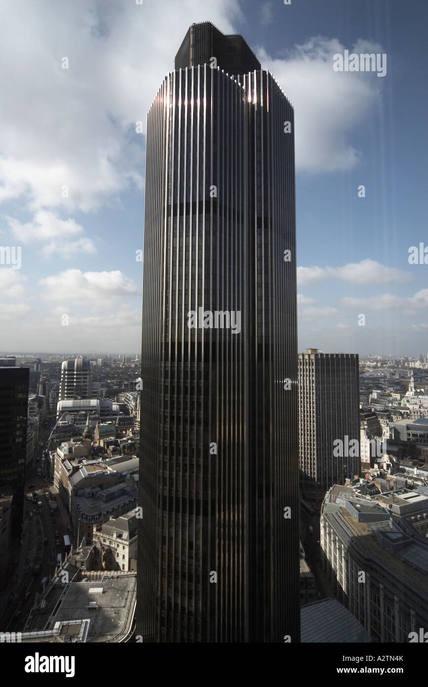 Mid level view of Tower 42 tall skyscraper commercial office building ...