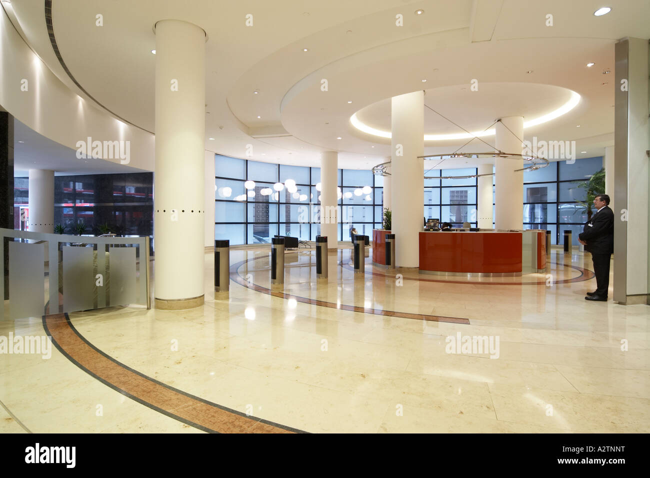 99 Bishopsgate commercial office building marble reception lobby with ...