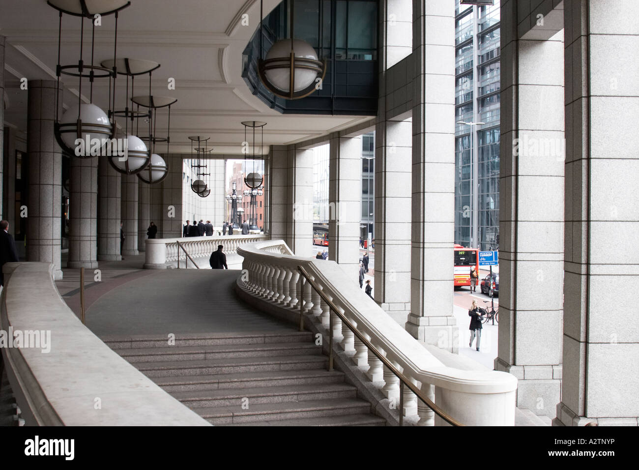Broadgate commercial office building stairs and covered walkway City of ...
