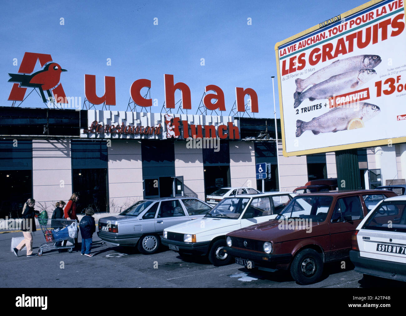 Family shopping at Auchan supermarket in France Stock Photo - Alamy