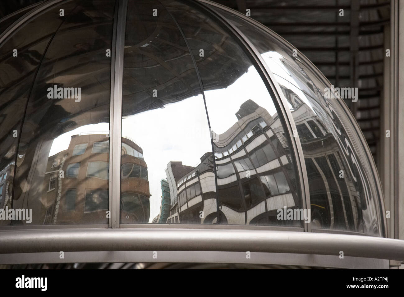 Abstract office building reflectins in glass canopy of Alexander Forbes ...