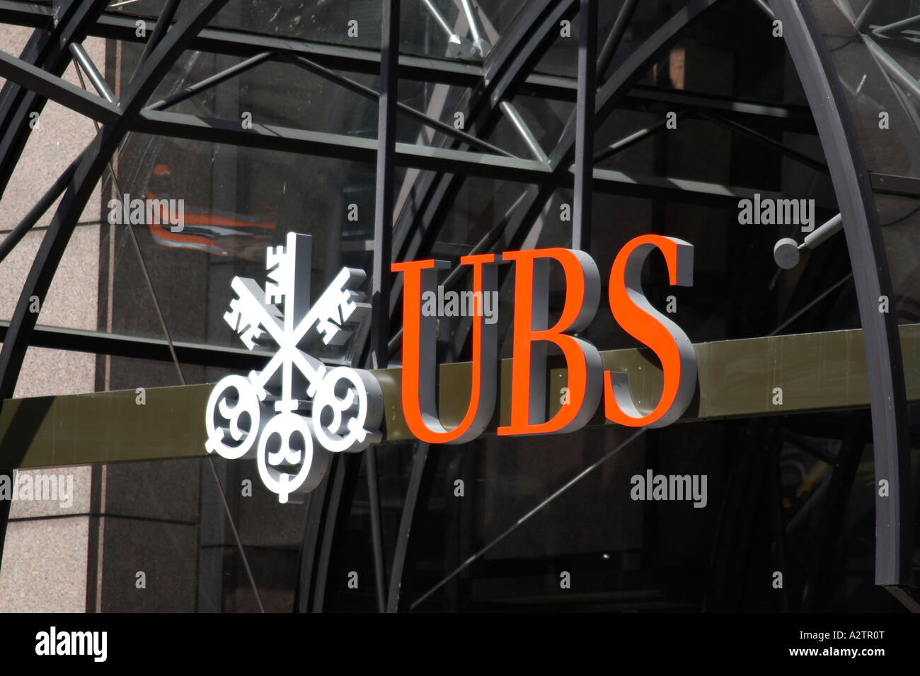UBS office building logo sign City of London EC2 England UK Stock Photo ...