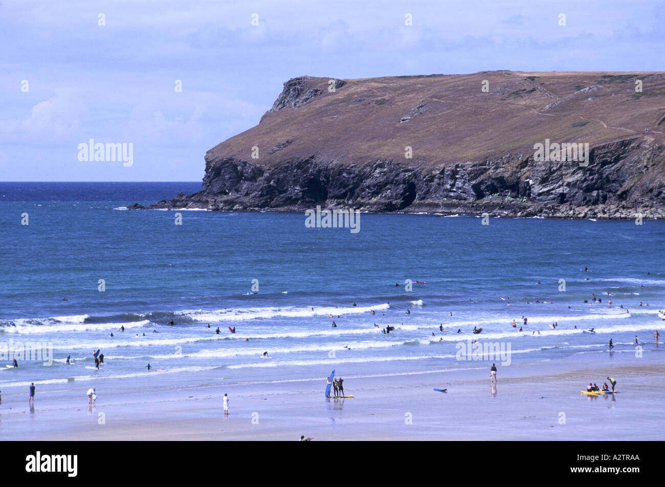 Polzeath beach Cornwall 1996 Stock Photo - Alamy