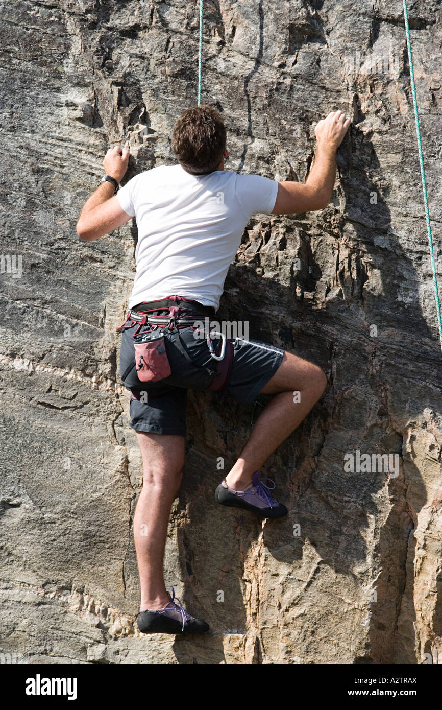 Male rock climber Stock Photo - Alamy