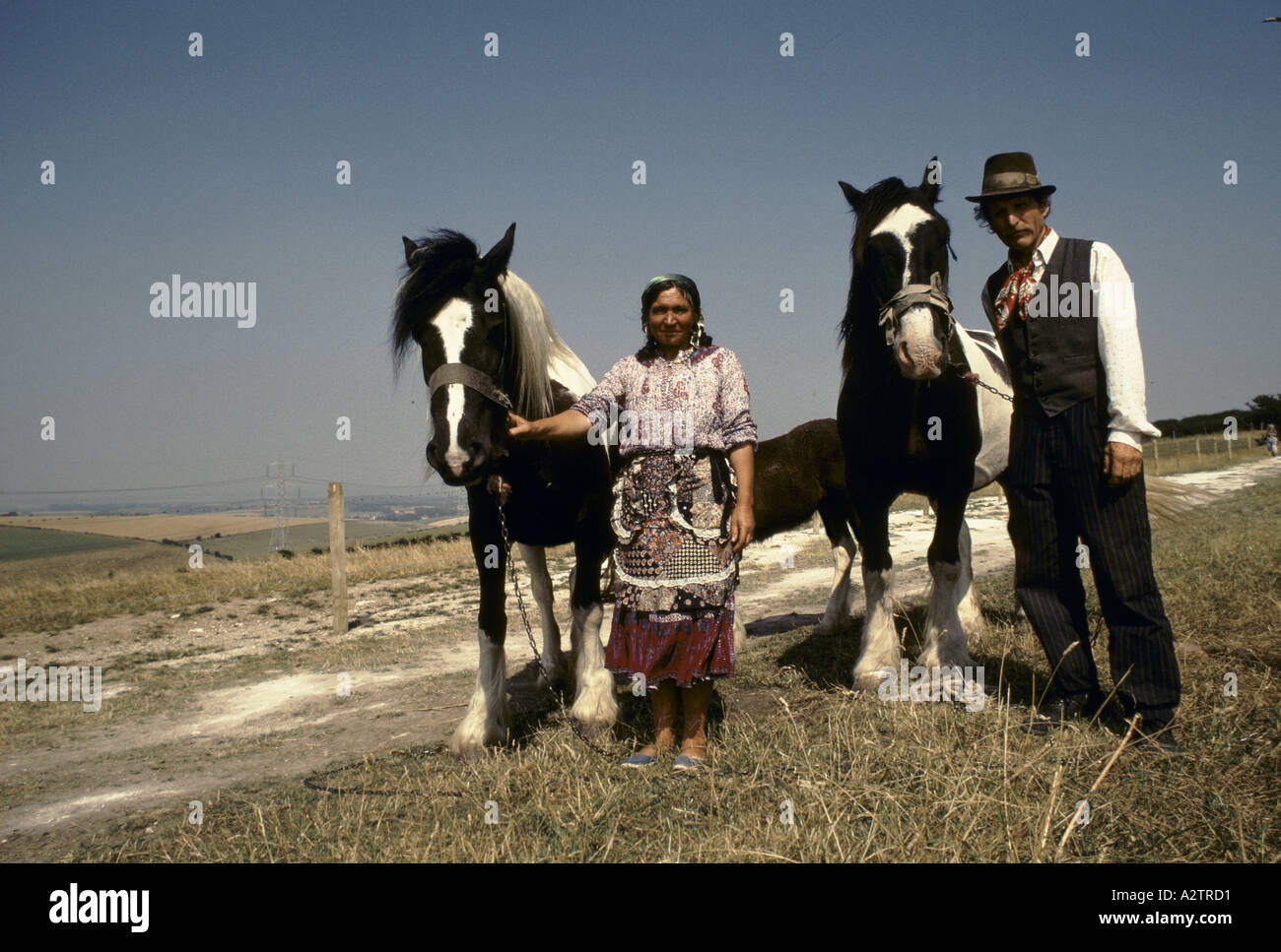 romany gypsy family the rawlings 1990 Stock Photo - Alamy