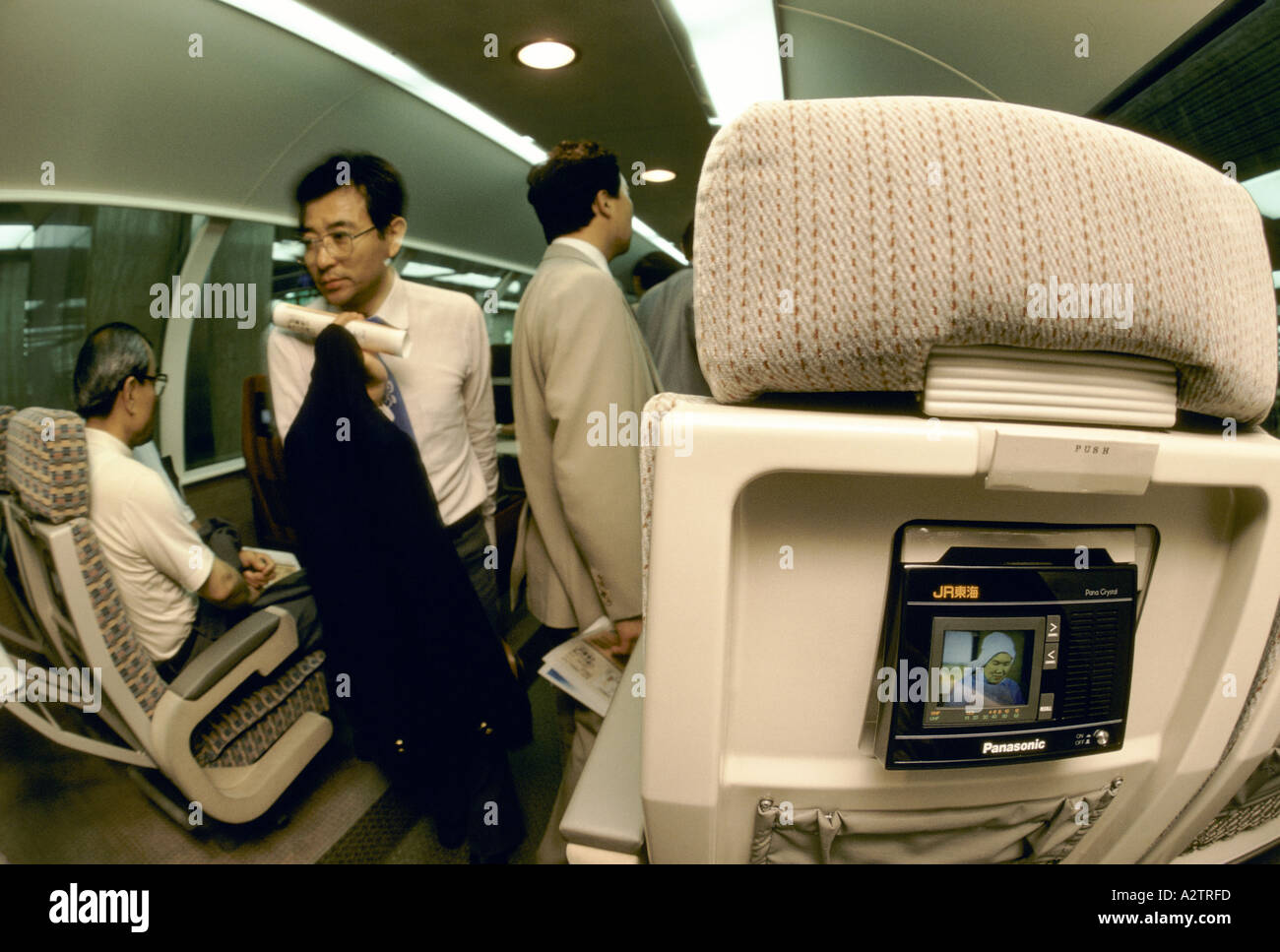 Tokyo train commuter entertainment technology shinkansen fast tv hi-res ...