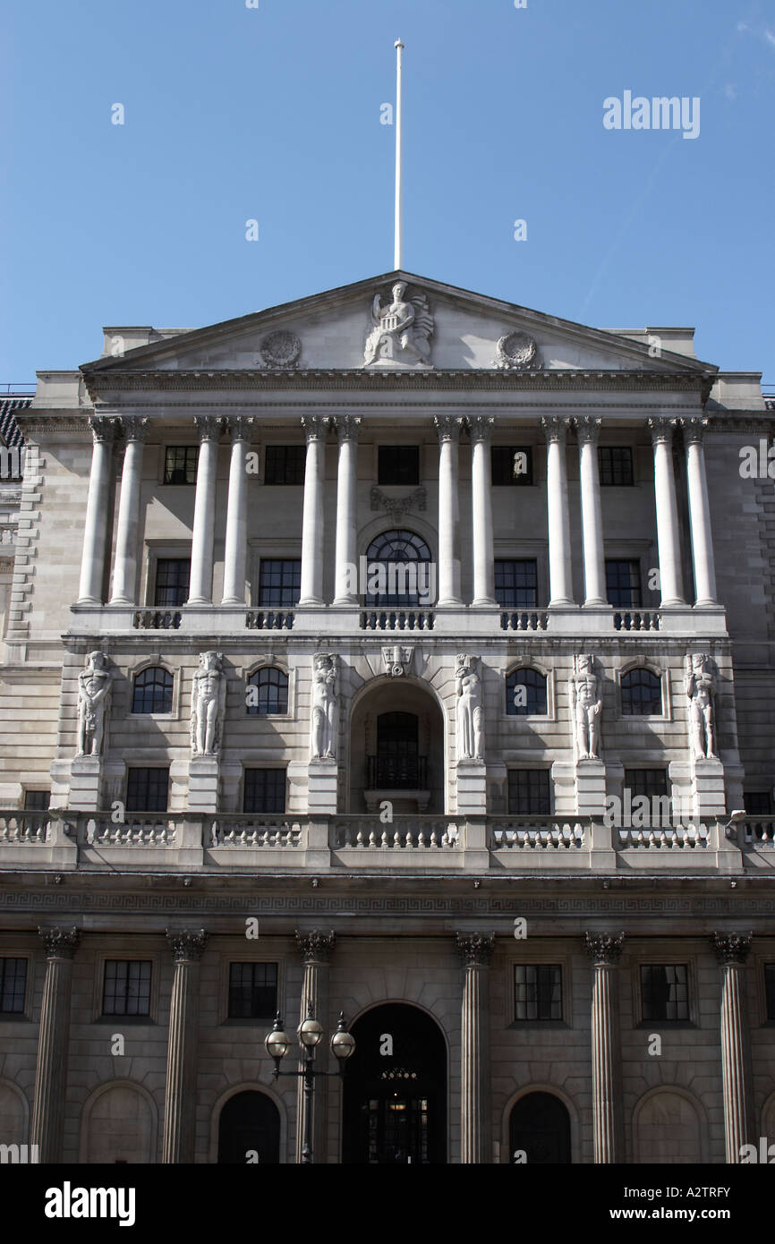 Pediment and columns of main facade of The Bank of England City of ...