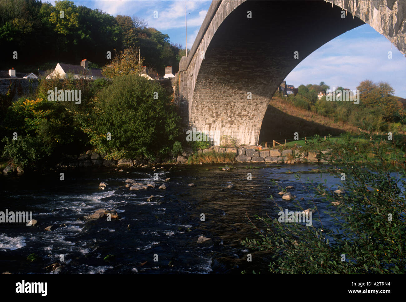 Stone Bridge, River Tywi, Llandeilo, Carmarthenshire, West Wales Stock ...