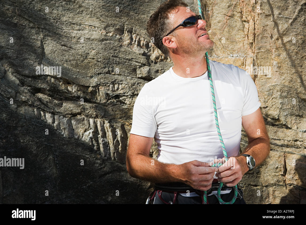 Male rock climber Stock Photo - Alamy