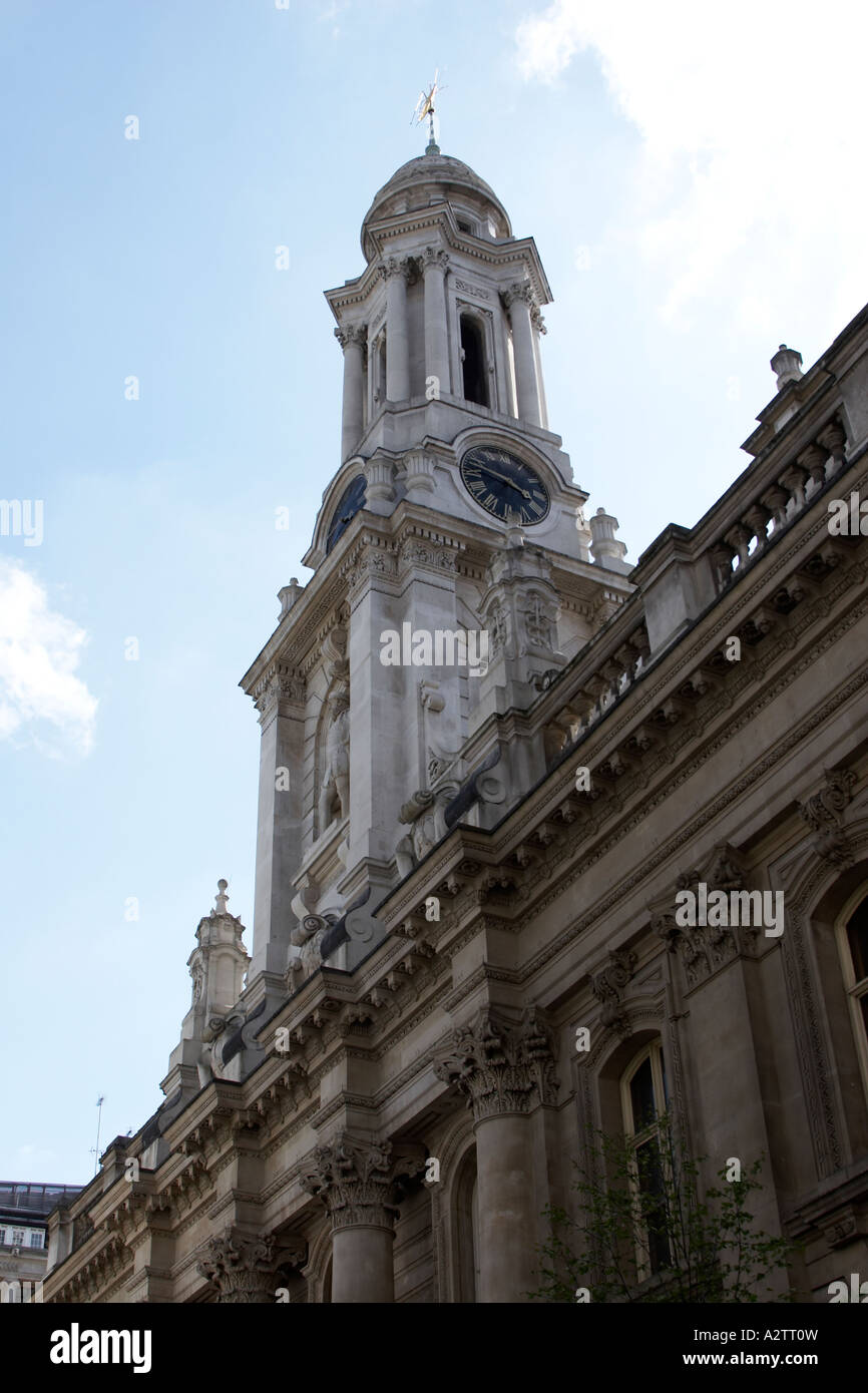 Royal Exchange clock tower City of London EC2 England UK Stock Photo ...