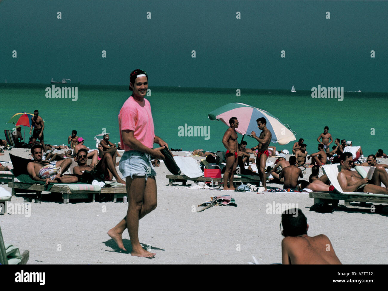 miami beach scene gay section Stock Photo - Alamy
