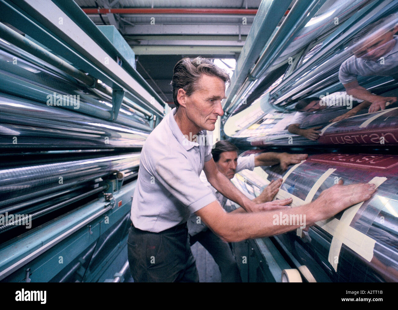 cardboard box manufacturer printing labels Stock Photo - Alamy