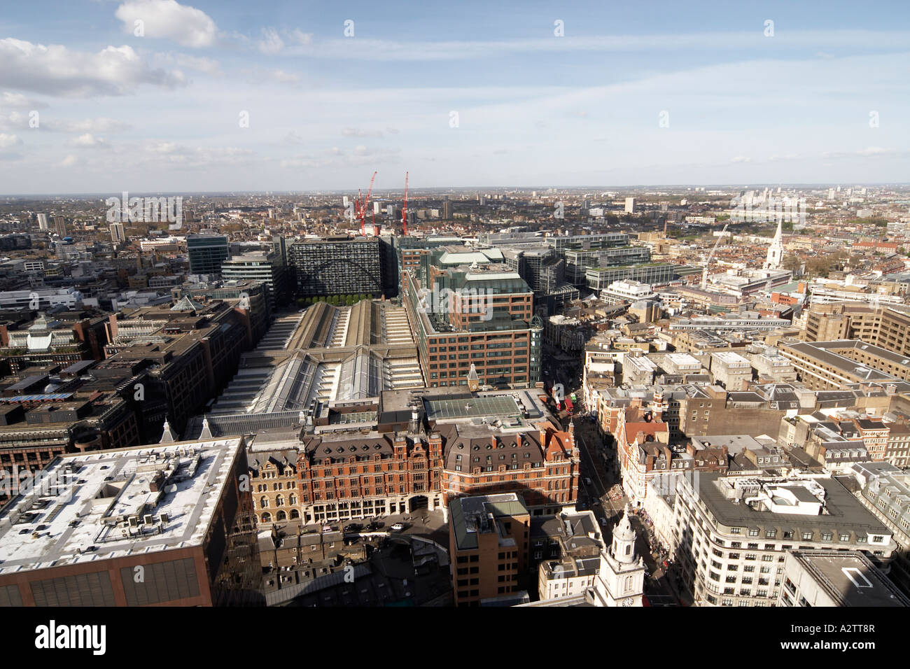 High level semi aerial view xxx of yyy and office buildings from 99 ...