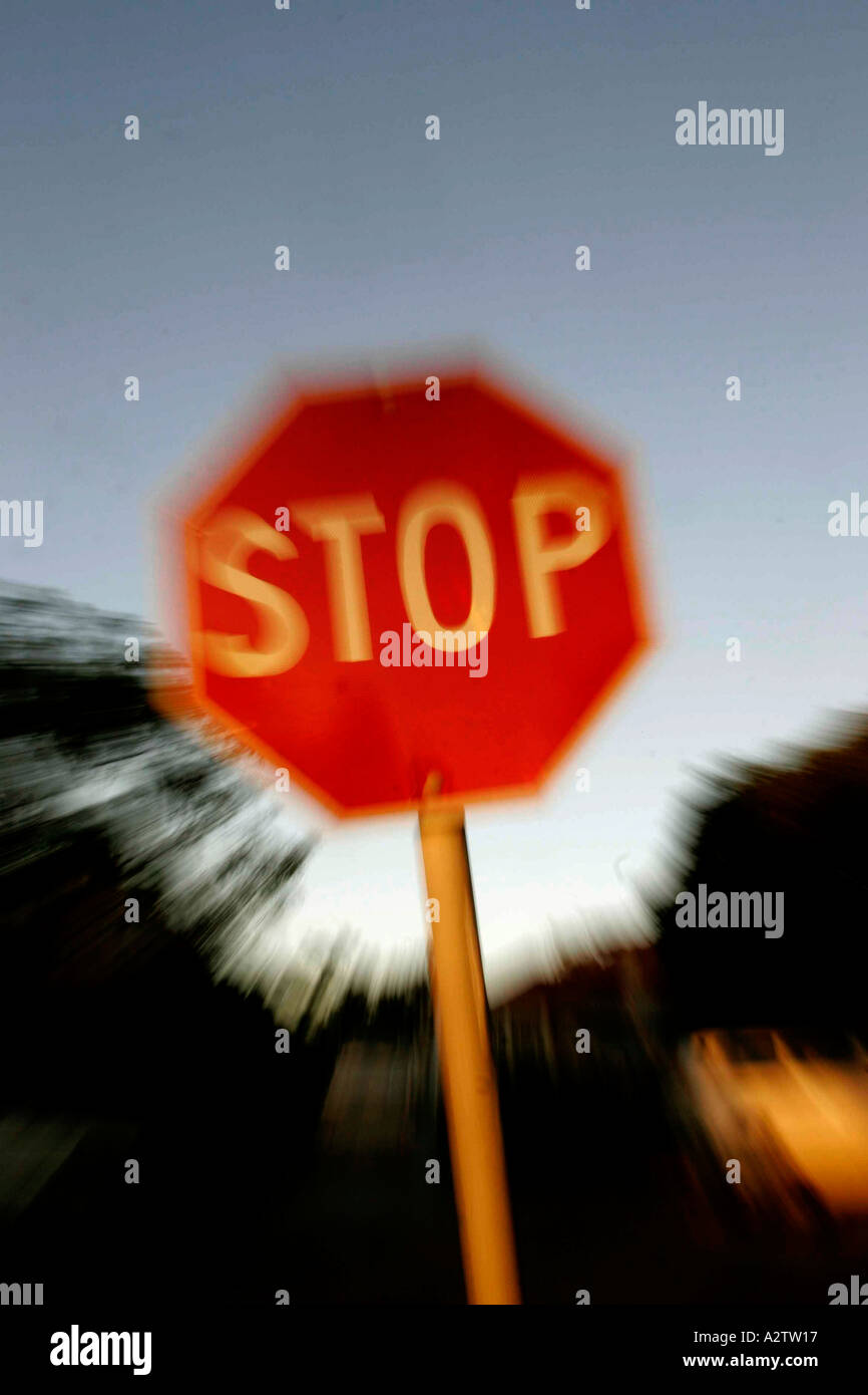 Stop sign zoom Australian light Stock Photo - Alamy