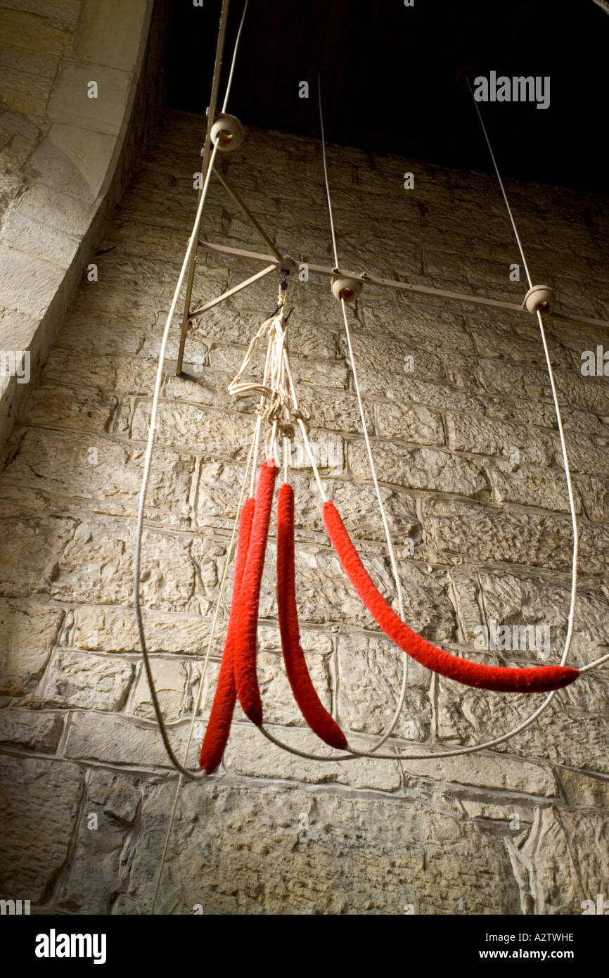 Bell ropes hanging in bell tower of Penshurst Church Stock Photo - Alamy