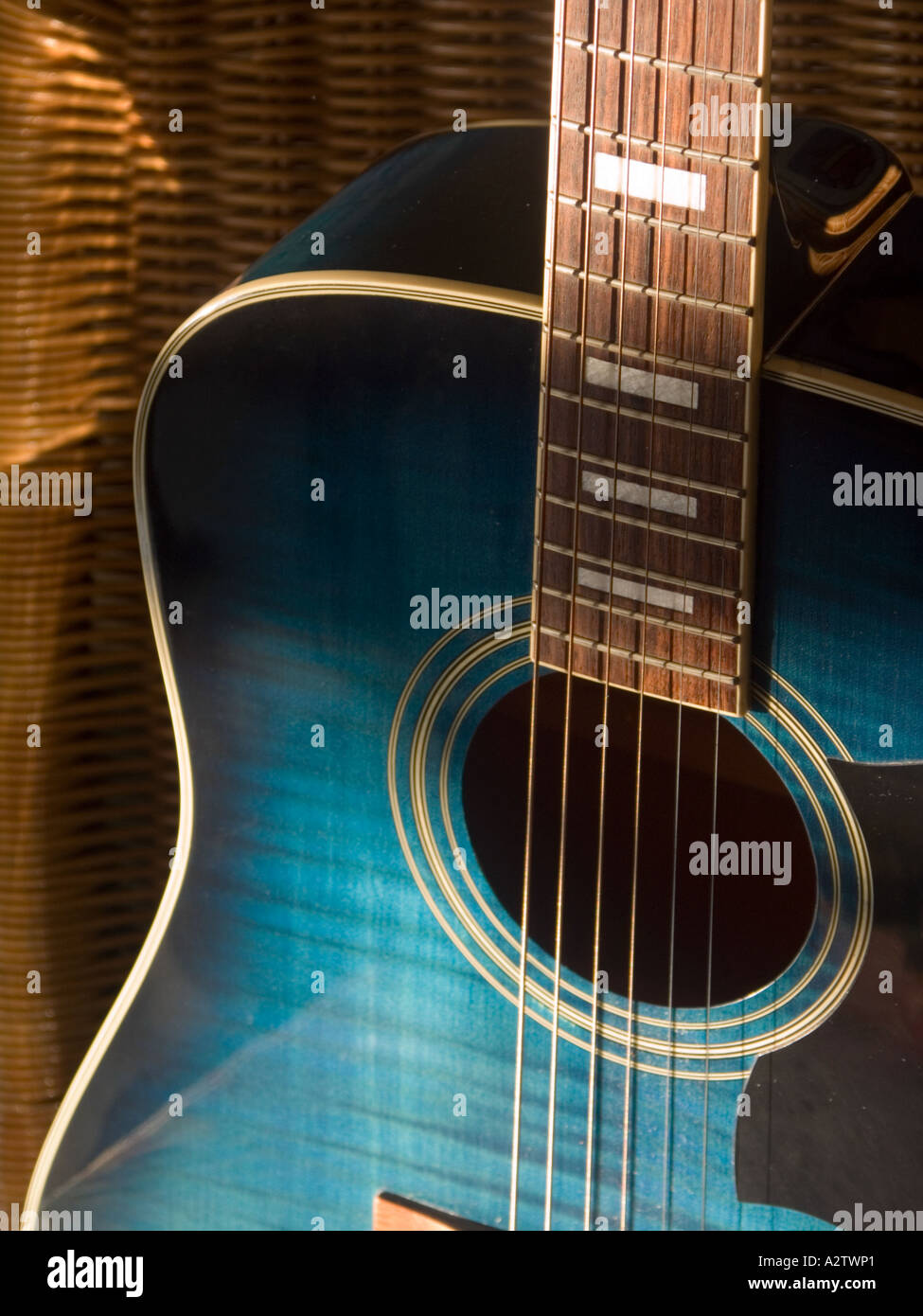 blue acoustic Guitar Stock Photo - Alamy