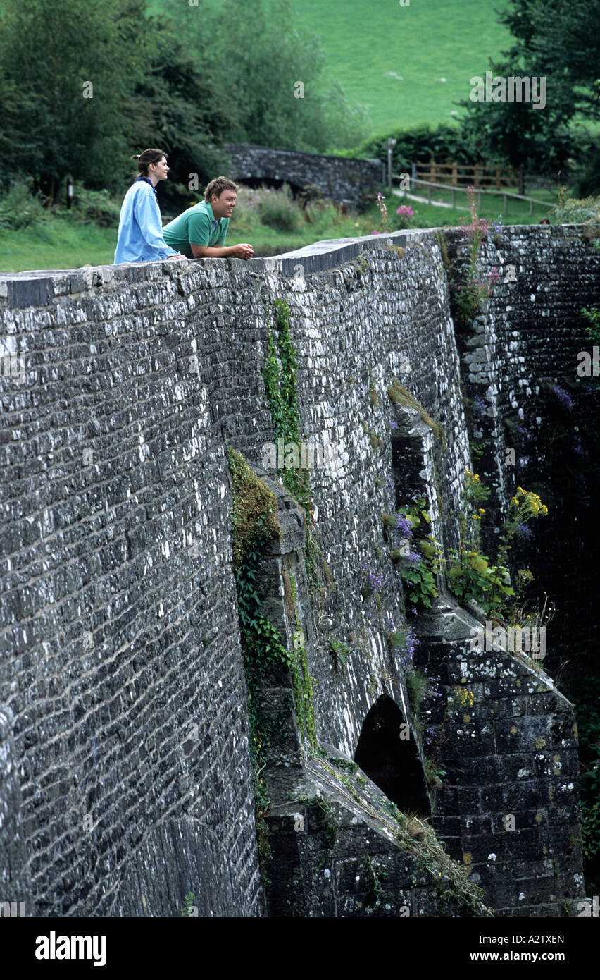 Canal-Aquaduct over the River Usk at Cefn-Brynich, Brecon, Powys, Wales ...