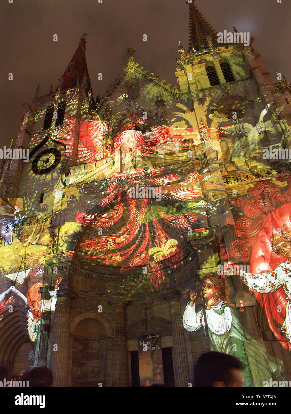 Light show of Lyon in December 8th FRANCE Stock Photo - Alamy