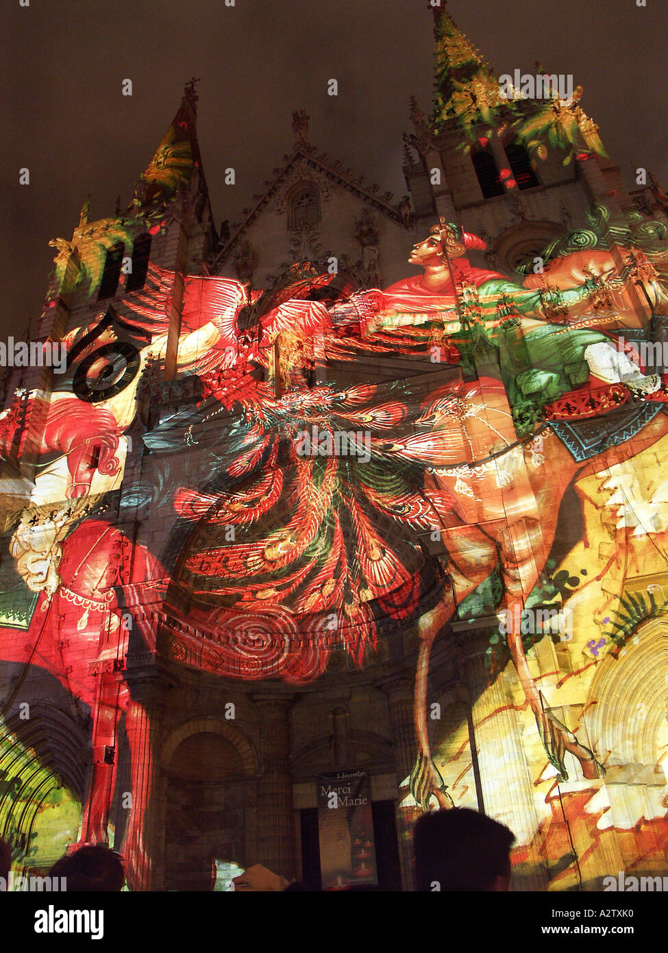 Light show of Lyon in December 8th FRANCE Stock Photo - Alamy