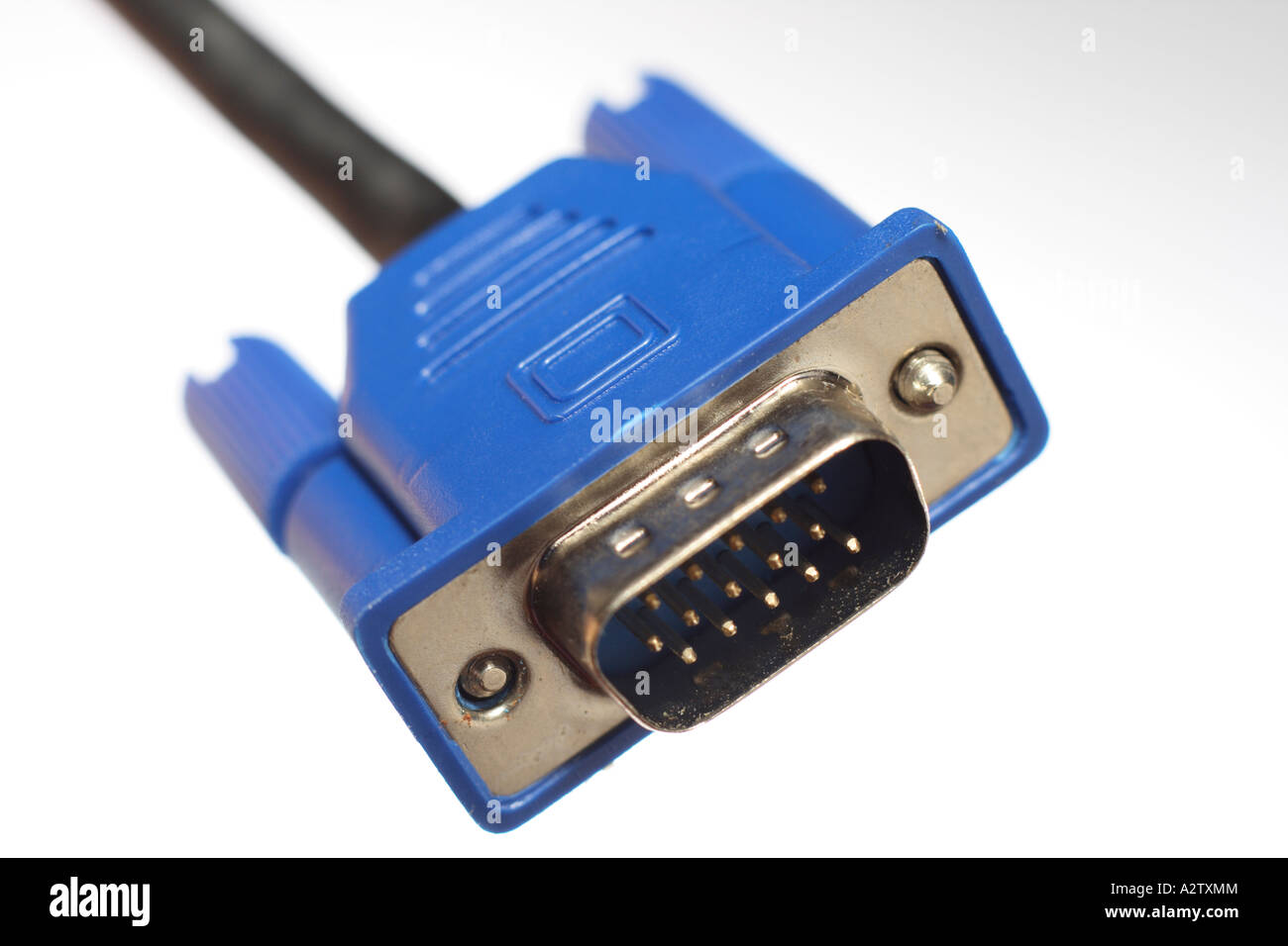 computer monitor cable male plug Stock Photo - Alamy