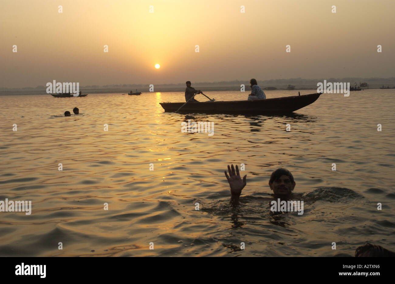 Swimming in the ganges hi-res stock photography and images - Alamy