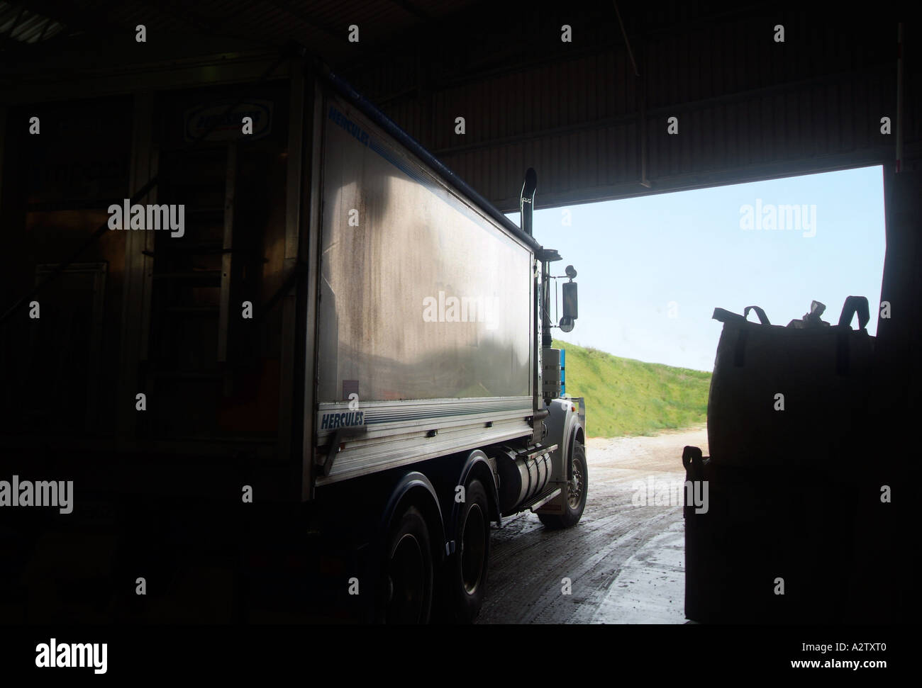 truck leaving a depot, photo by Bruce Miller Stock Photo - Alamy
