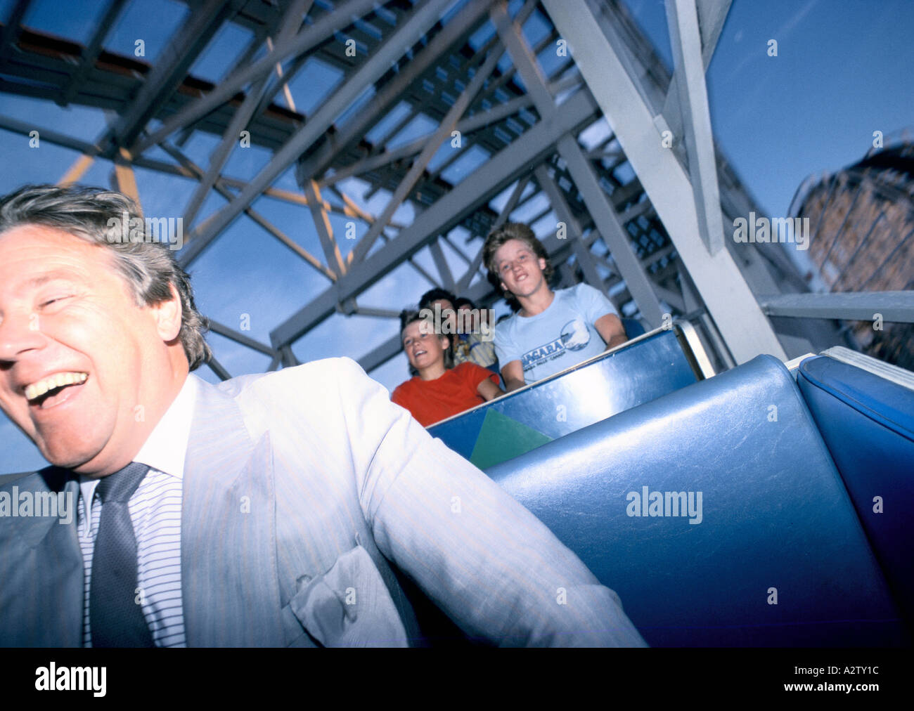 man on rollercoaster Stock Photo - Alamy