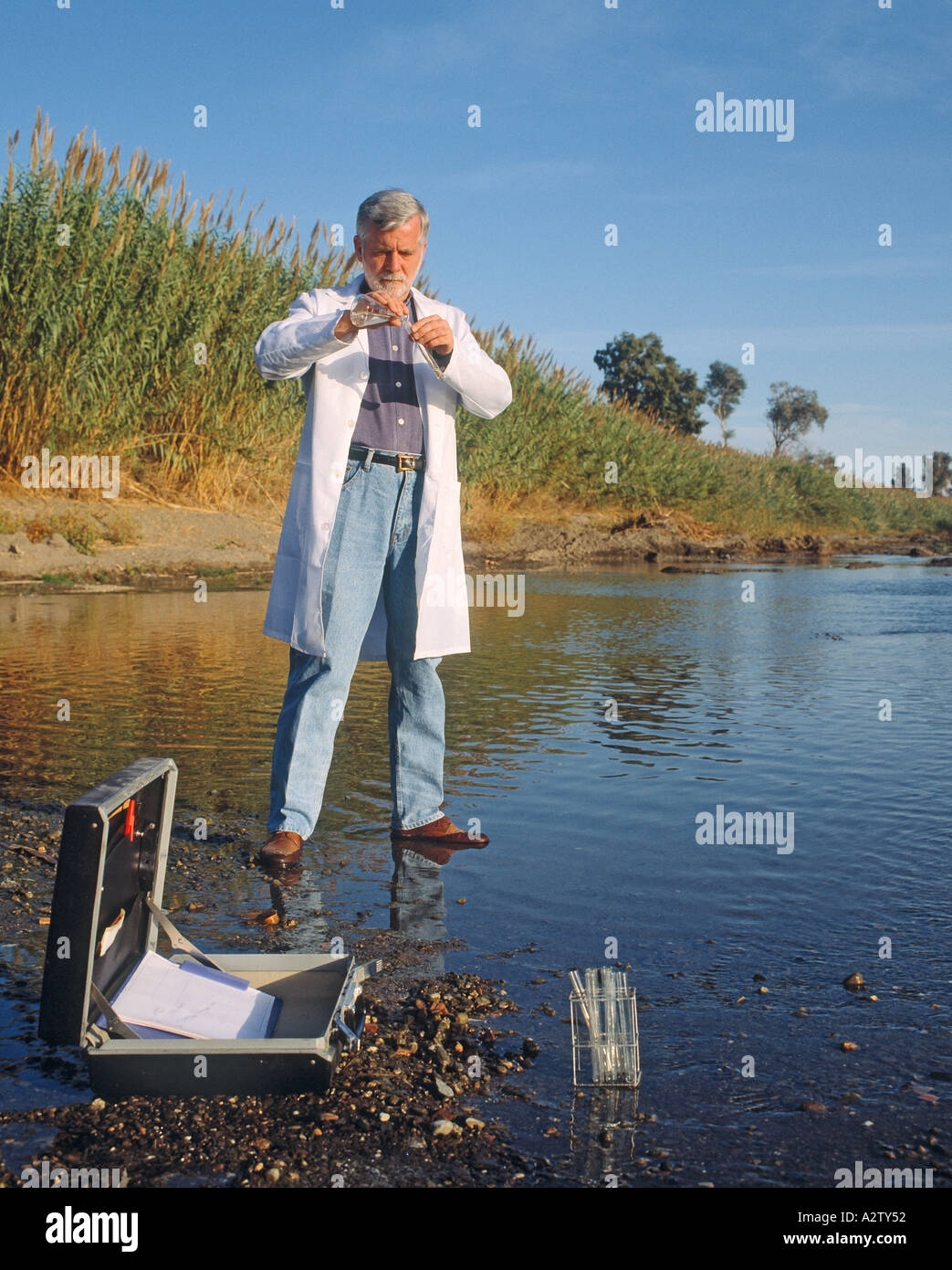 Scientist testing river water pollution hi-res stock photography and ...