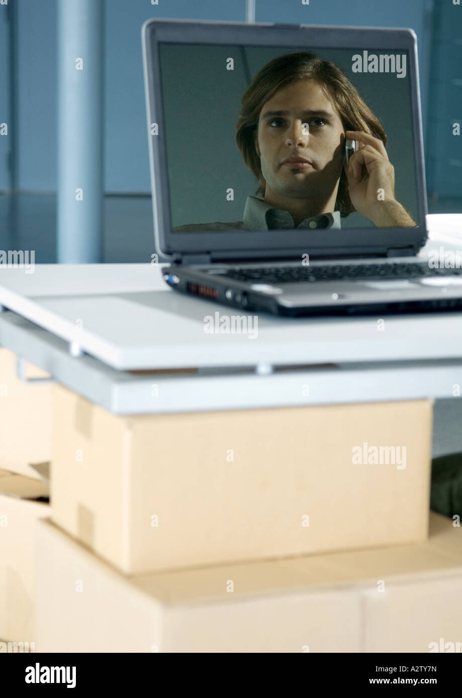 Face reflected on computer screen hi-res stock photography and images ...