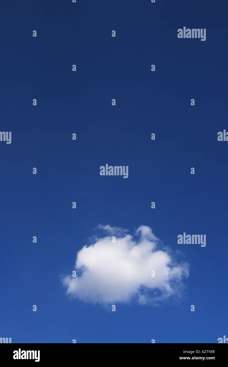 single lone cloud floating on blue sky Stock Photo - Alamy