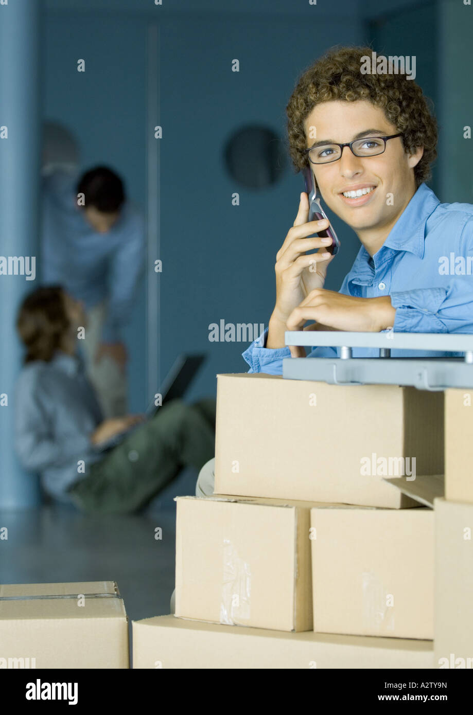 Stacked cardboard boxes against hi-res stock photography and images - Alamy