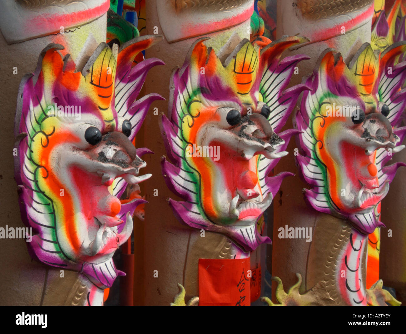 giant colorful joss sticks with dragon head decoration Stock Photo - Alamy