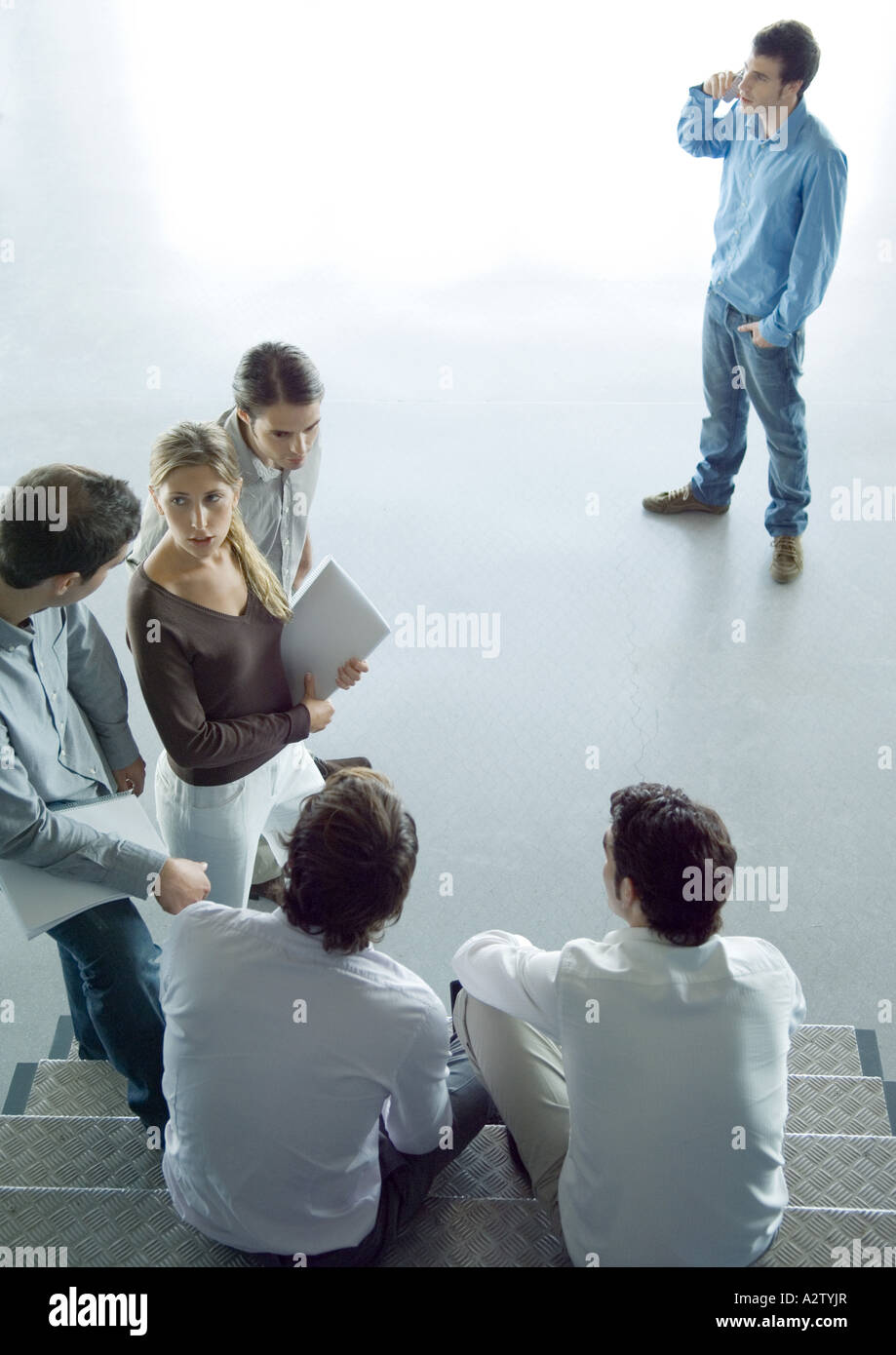 Group of colleagues talking Stock Photo - Alamy