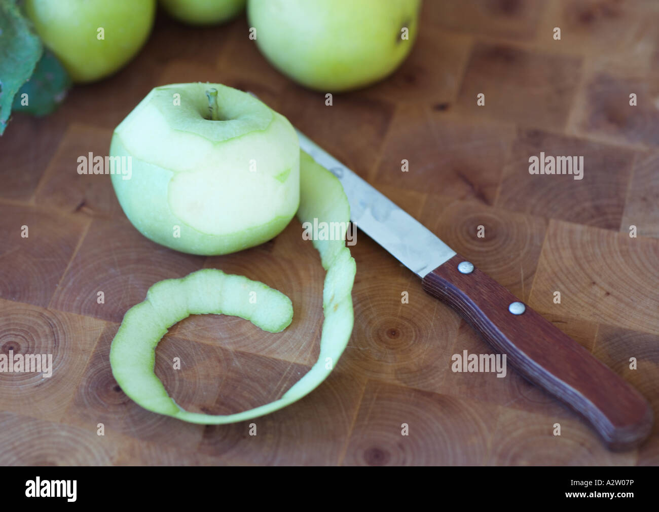 Partially peeled apple Stock Photo - Alamy