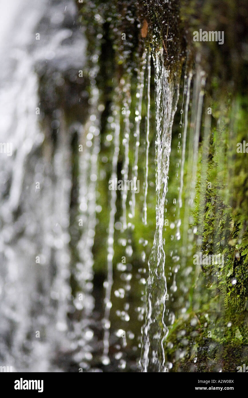 High speed water drops falling from a waterfall Stock Photo - Alamy