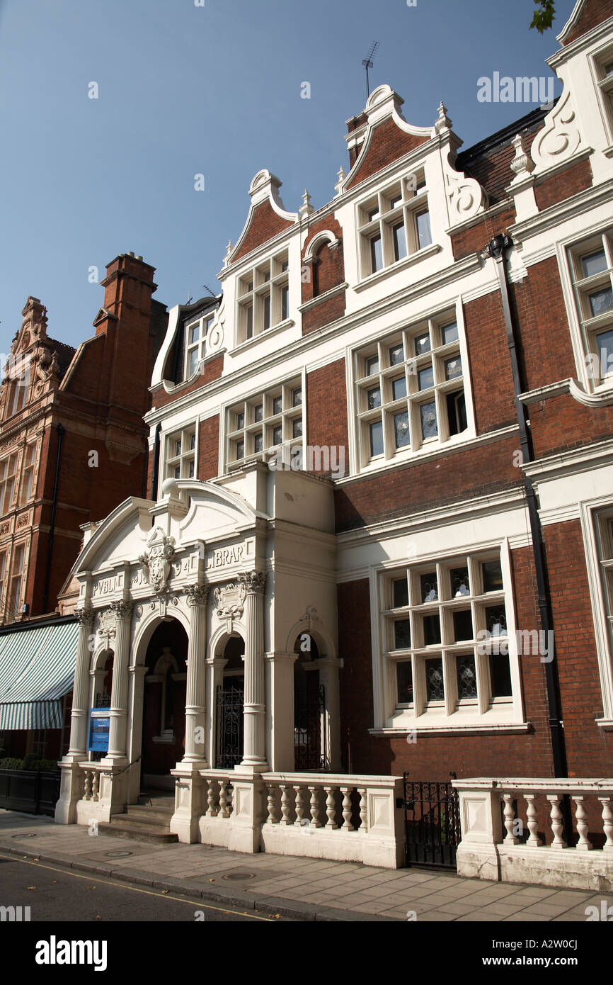 1894 decorative entrance facade on Mayfair Library in London W1 England ...