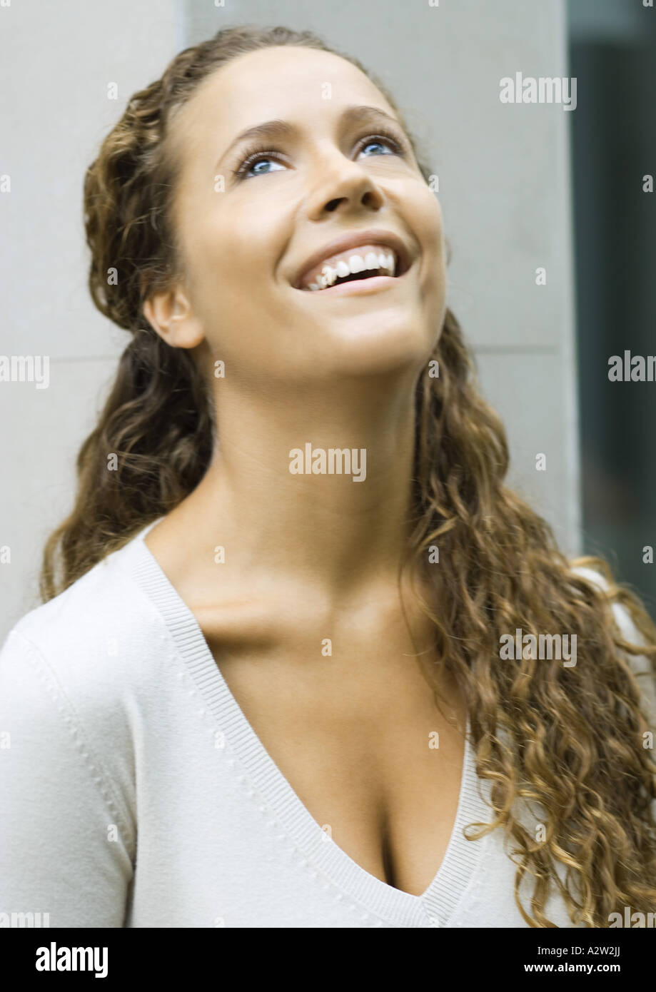 Woman, head back, portrait Stock Photo - Alamy