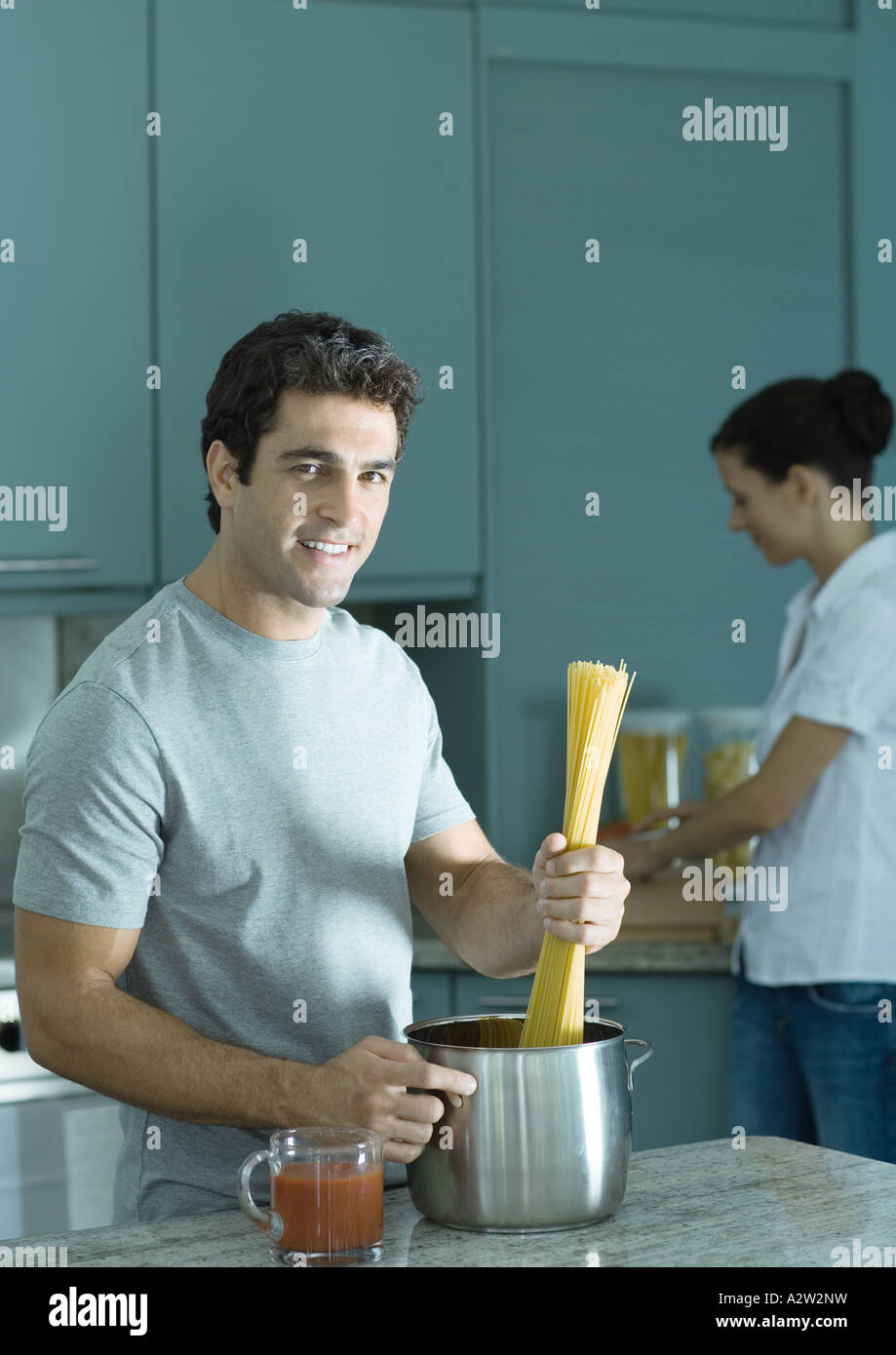 Man making pasta Stock Photo - Alamy