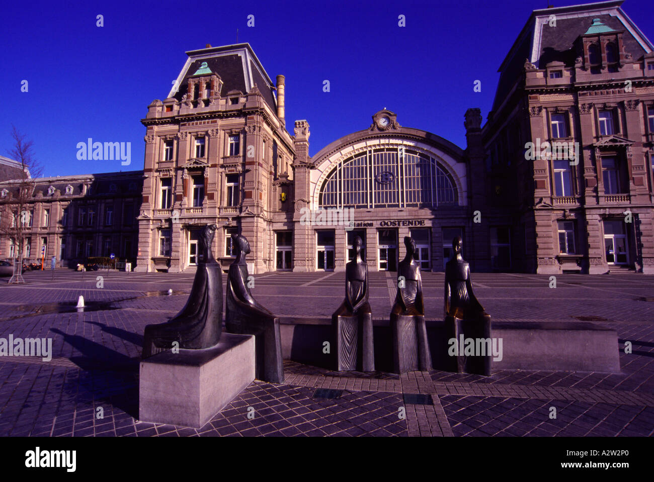 The Train Station Ostend Belgium Stock Photo - Alamy