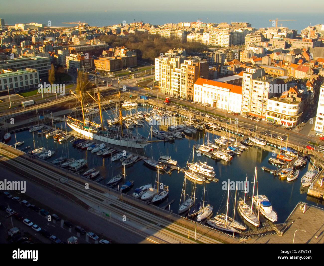 Aerial view of the city of Ostend Belgium Stock Photo - Alamy