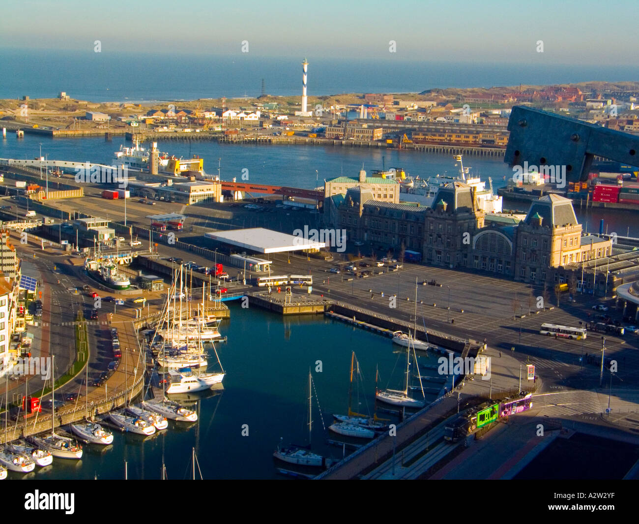 Aerial view of the city of Ostend Belgium Stock Photo - Alamy