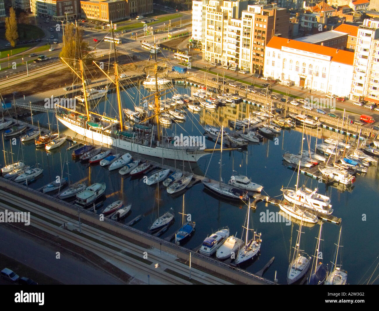 Aerial view of the city of Ostend Belgium Stock Photo - Alamy