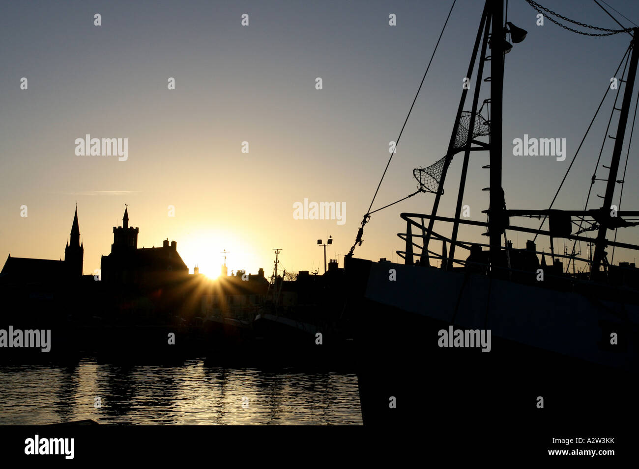 The harbour of the fishing town of Fraserburgh, Aberdeenshire, Scotland ...