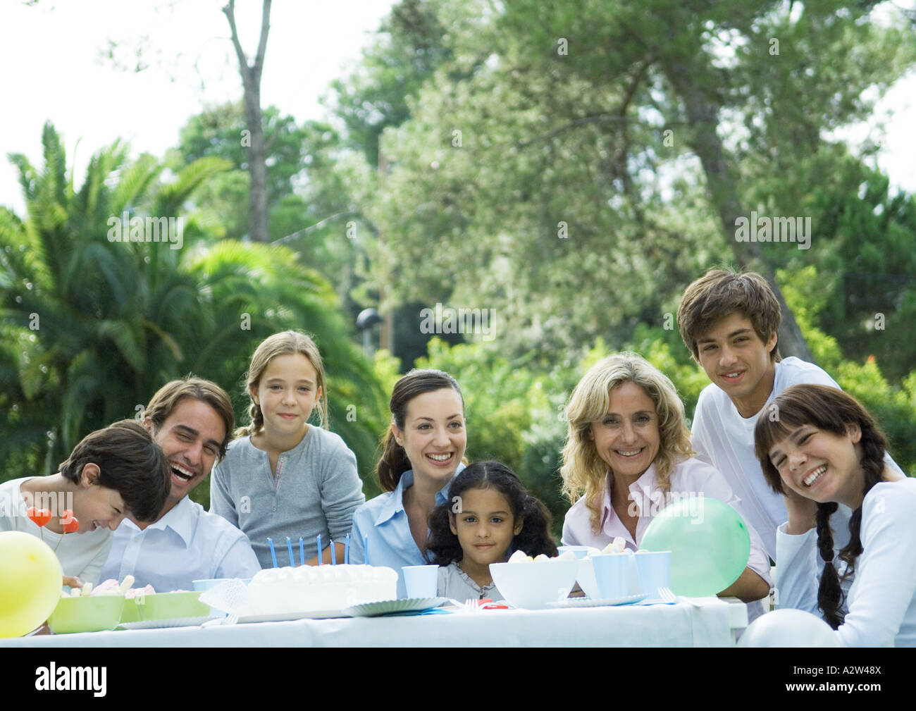 Outdoor birthday party Stock Photo - Alamy