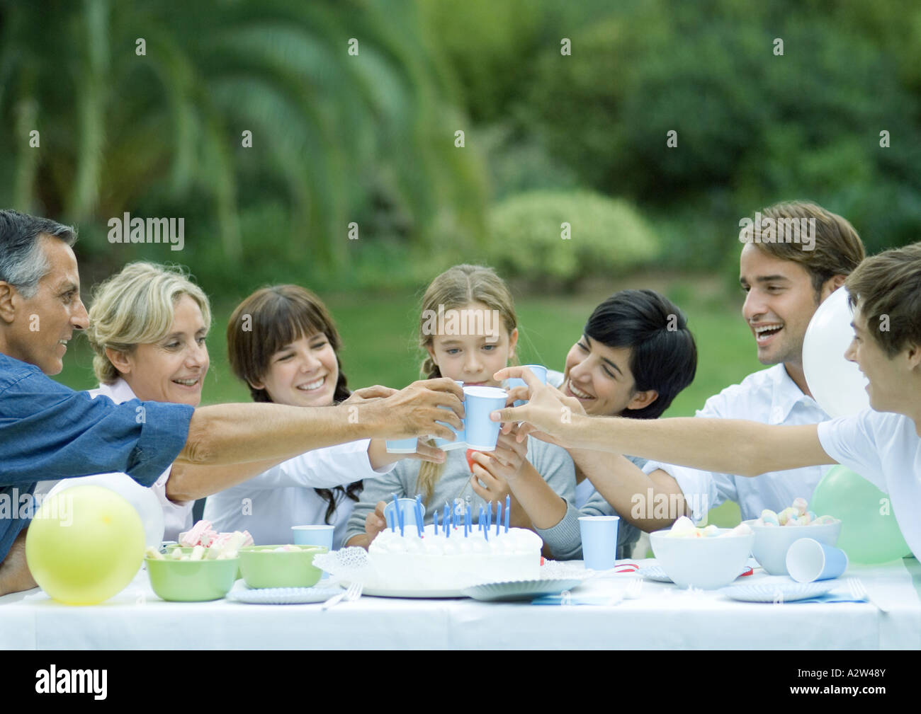 Outdoor birthday party Stock Photo - Alamy