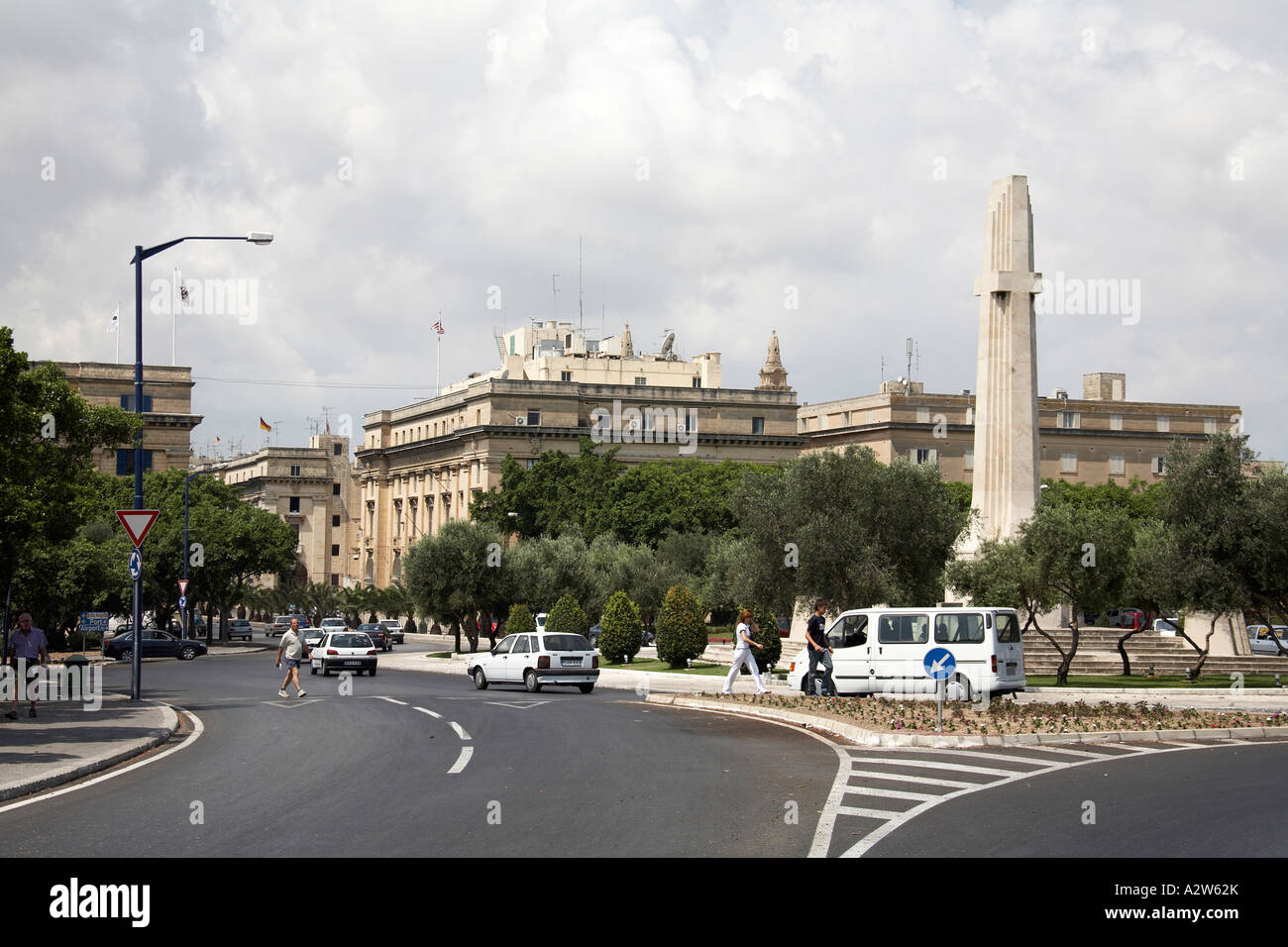Second World War memorial square in Valetta Malta Stock Photo - Alamy